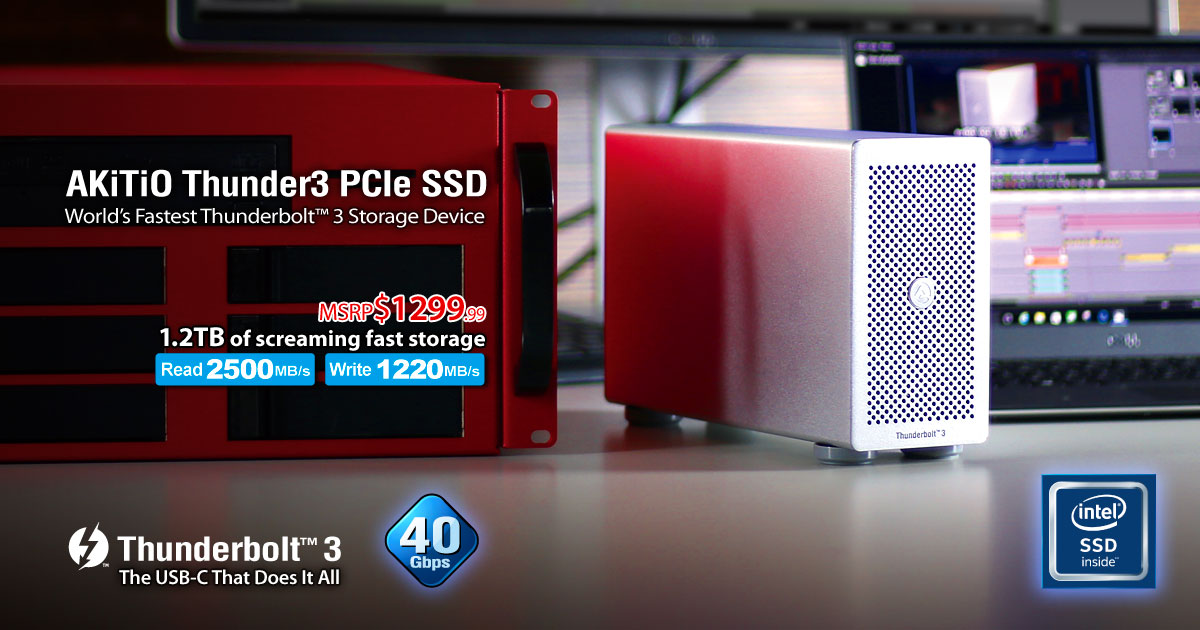 AKiTiO Thunder3 PCIe SSD | 1.2TB Thunderbolt 3 NVMe SSD | AKiTiO